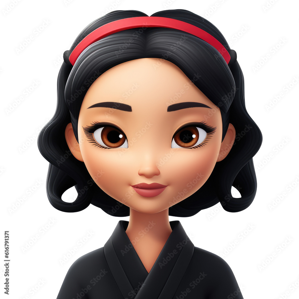 Memoji asian lucky girll on transparent background. PNG. Emoji, ai ...