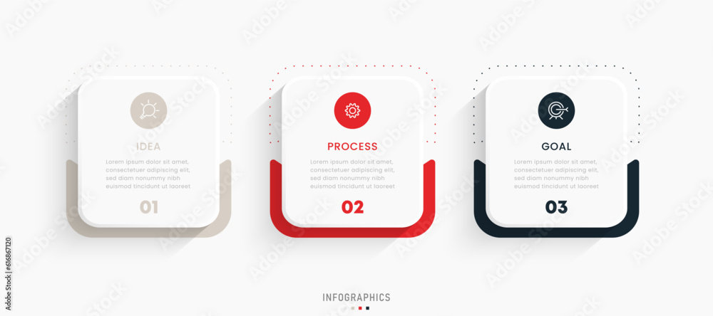 Vector Infographic label design template with icons and 3 options or ...