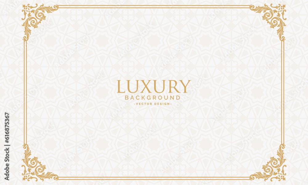 Gold floral border frame with vector decorative background. Stock ...