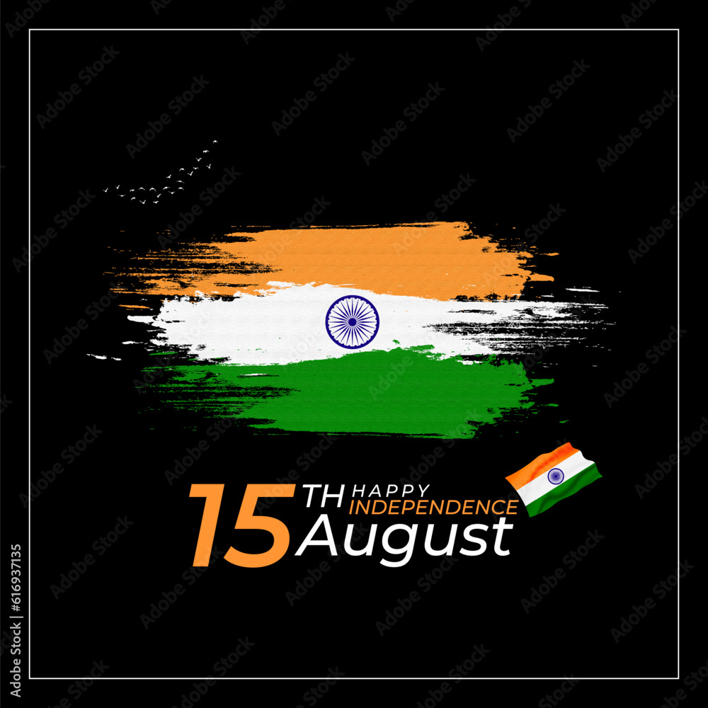 15th August Happy Independence Day of India and creative social media ...