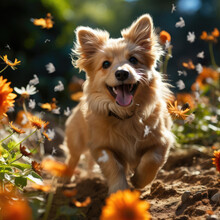Dog Chasing Butterflies Free Stock Photo - Public Domain Pictures