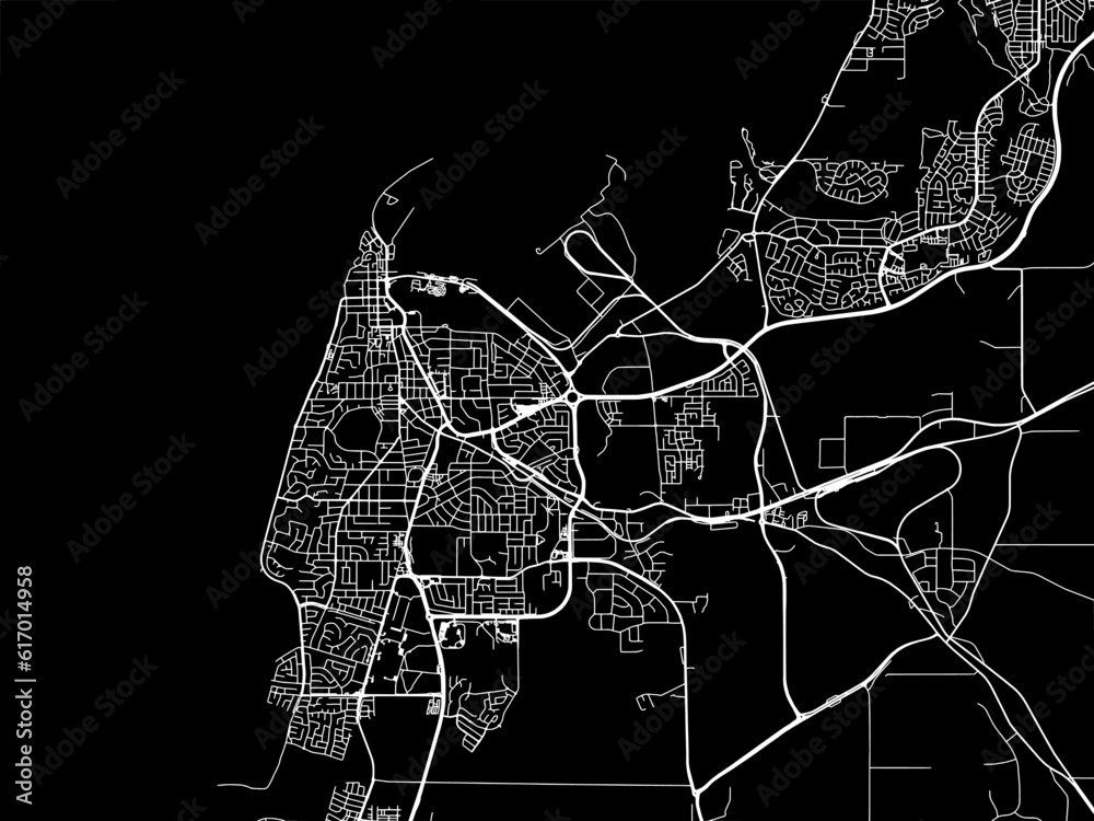 Vector road map of the city of Bunbury in the Australia with white ...