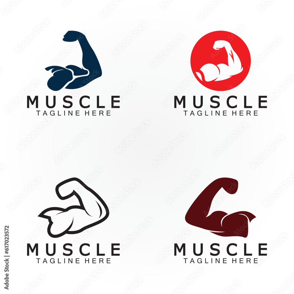 Biceps muscle icon logo vector design template. Stock Vector | Adobe Stock