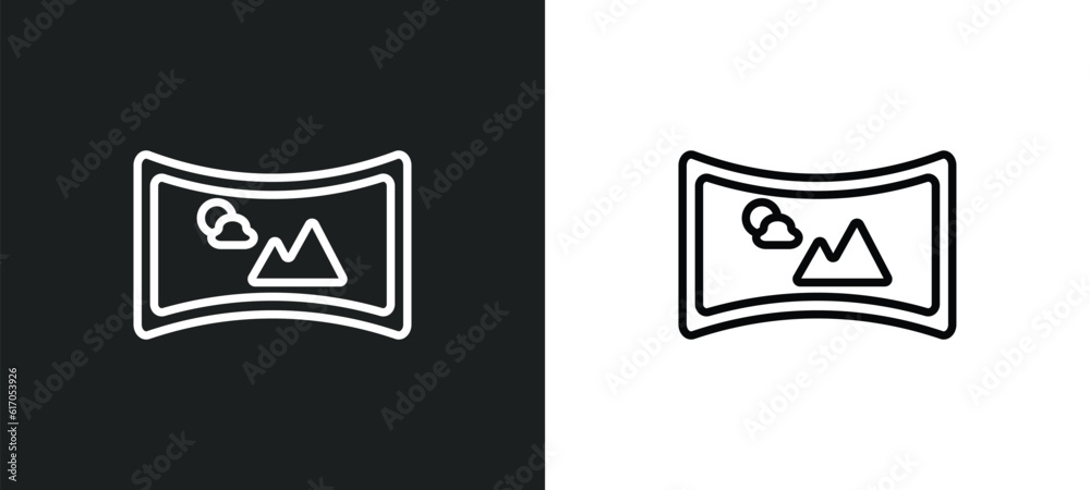 immersive line icon in white and black colors. immersive flat vector ...