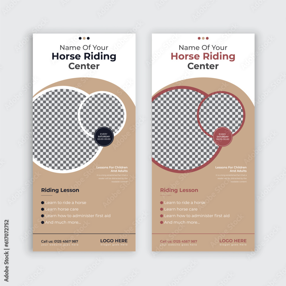 Horseback riding lesson Dl flyer template or Horse Farm Rack Card/dl ...