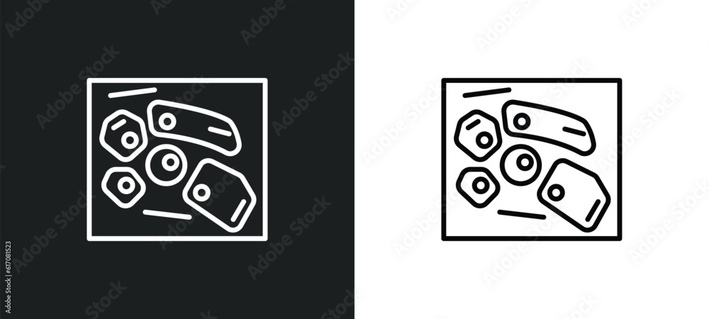 skin cells line icon in white and black colors. skin cells flat vector ...