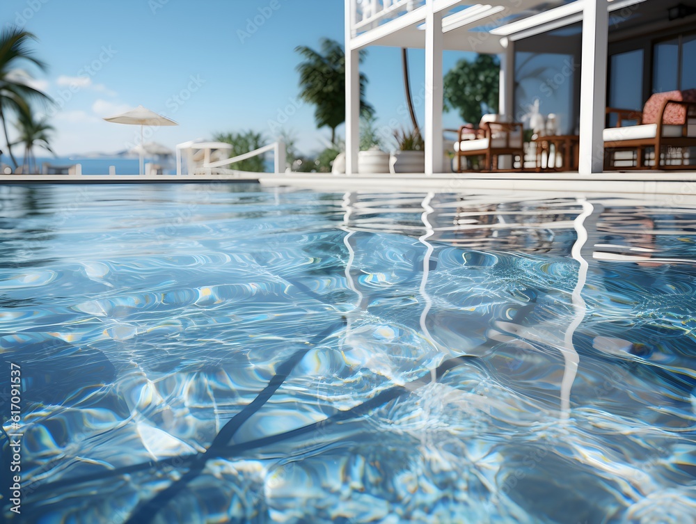Ultra-Realistic 3D Rendering, Swimming Pool Water Ripples, Light and ...