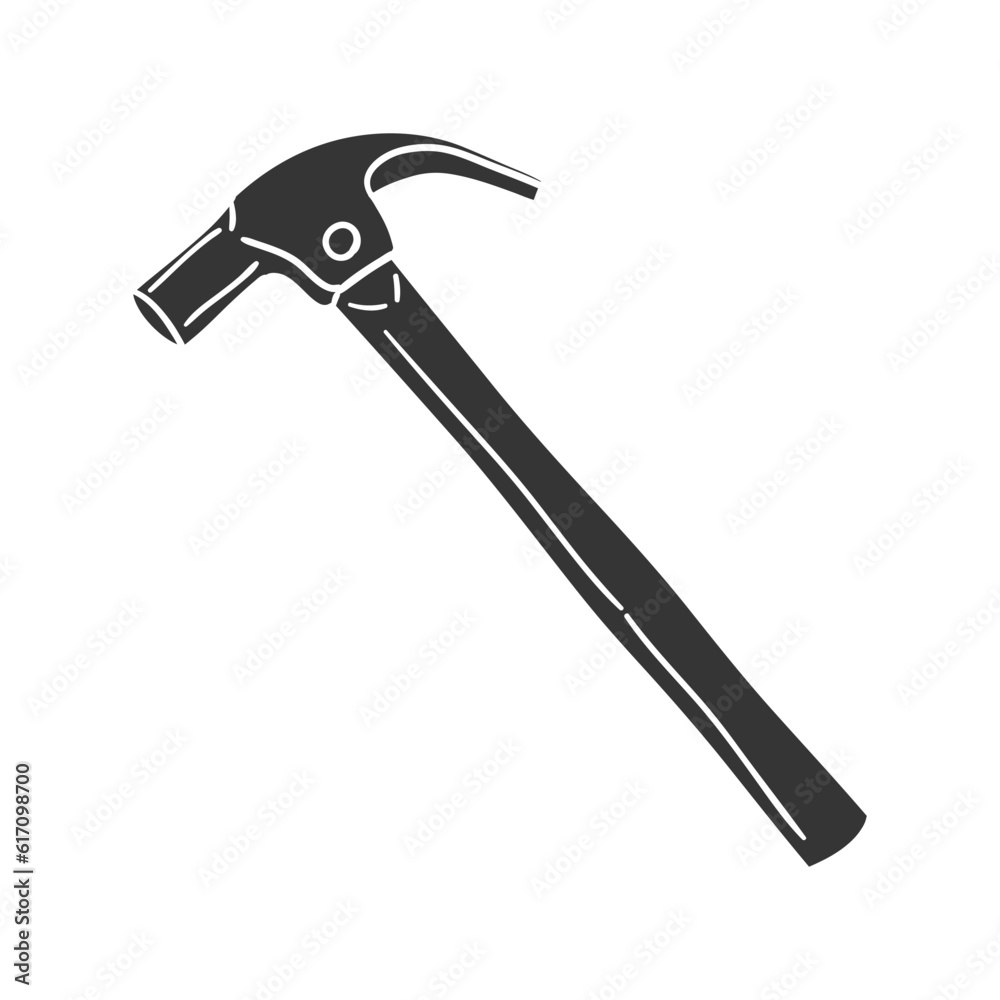 Carpentry Hammer Icon Silhouette Illustration. Tools Vector Graphic ...