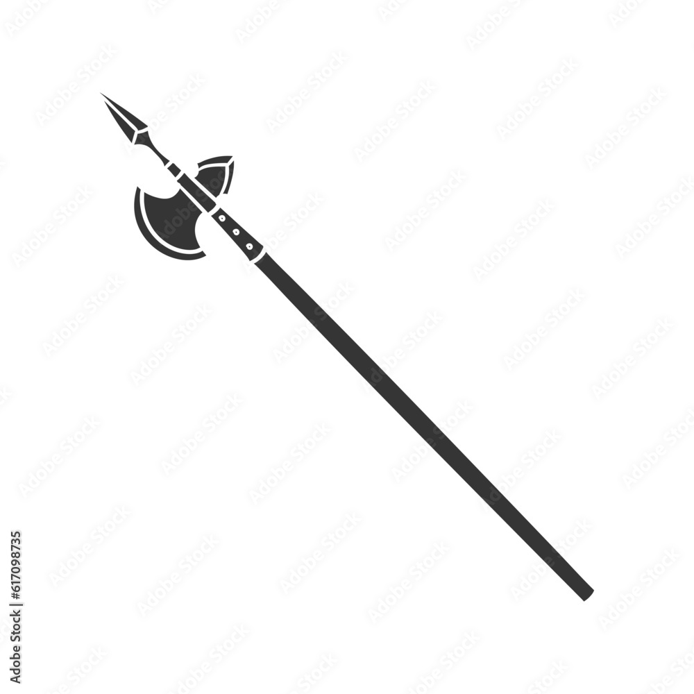 Halberd Icon Silhouette Illustration. Medieval SOldier Weapons Vector ...