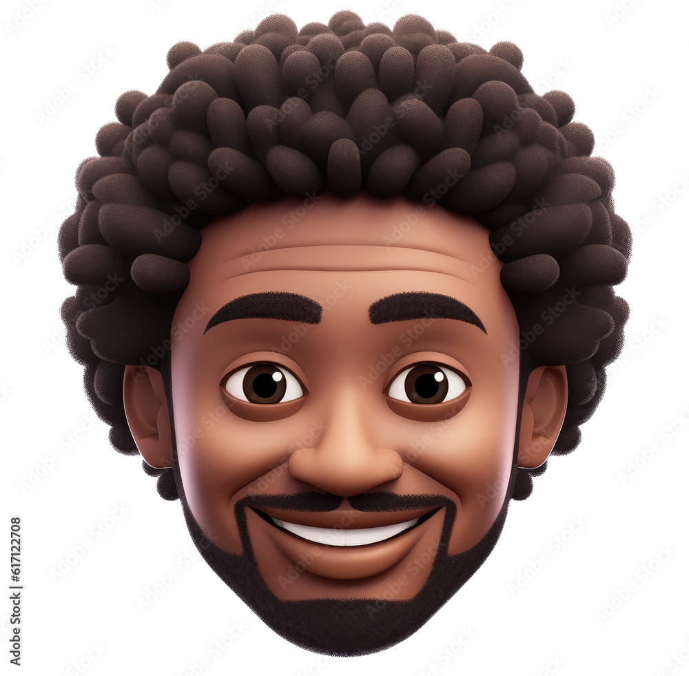 Memoji afroamerican happy guy on transparent background. PNG. Emoji, ai ...