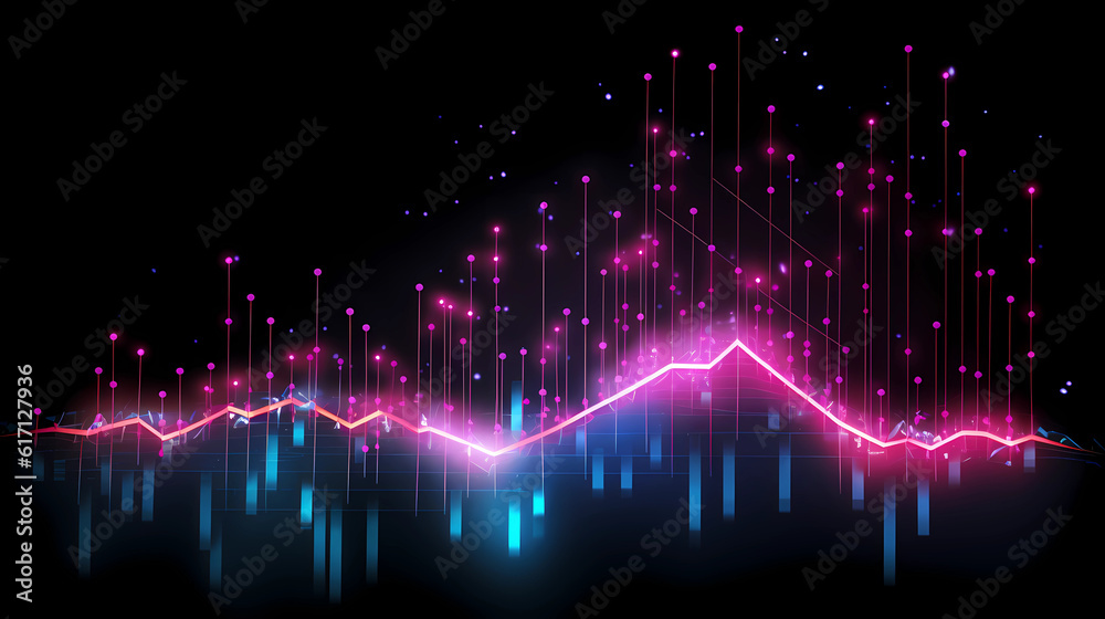 Ilustración de Stock Plexus Graph Chart Black Background Digital ...