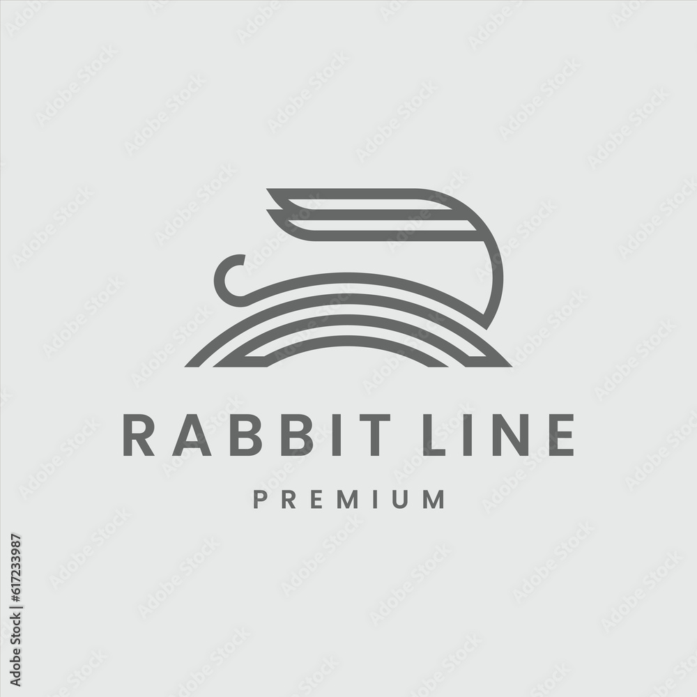 Rabbit logo design with the letter R Stock Vector | Adobe Stock