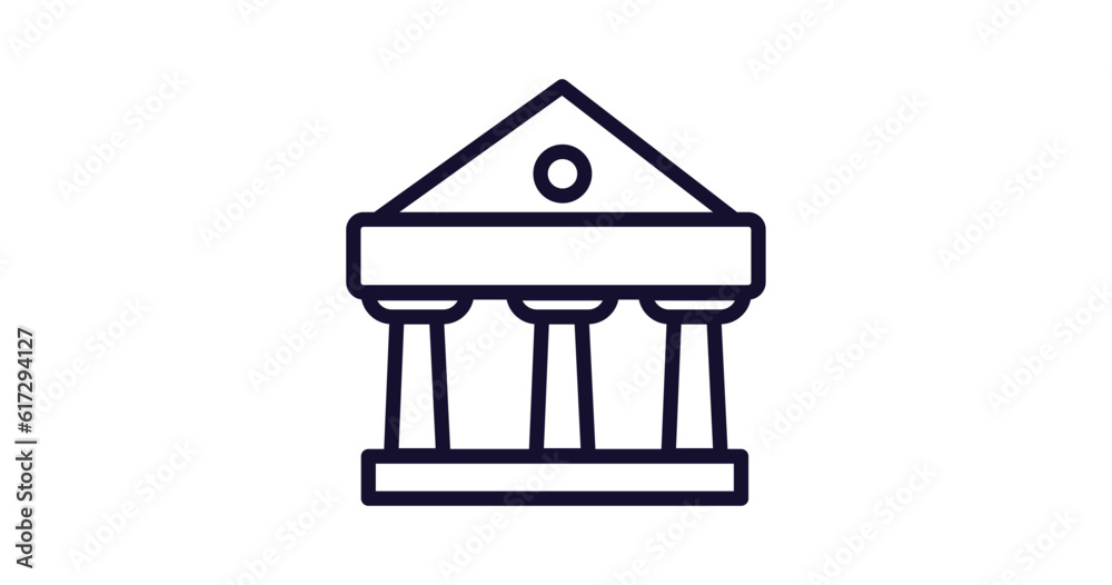 pantheon icon. Thin line pantheon icon from history collection. Outline ...