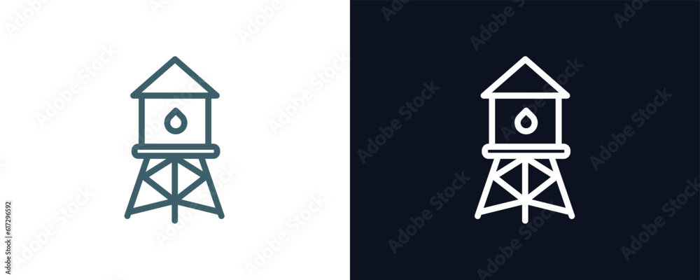 Image vectorielle Stock water tower icon. Thin line water tower icon ...