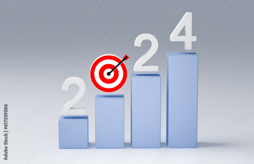 2024 Bar chart and growing up. economic and financial growth in 2024 ...