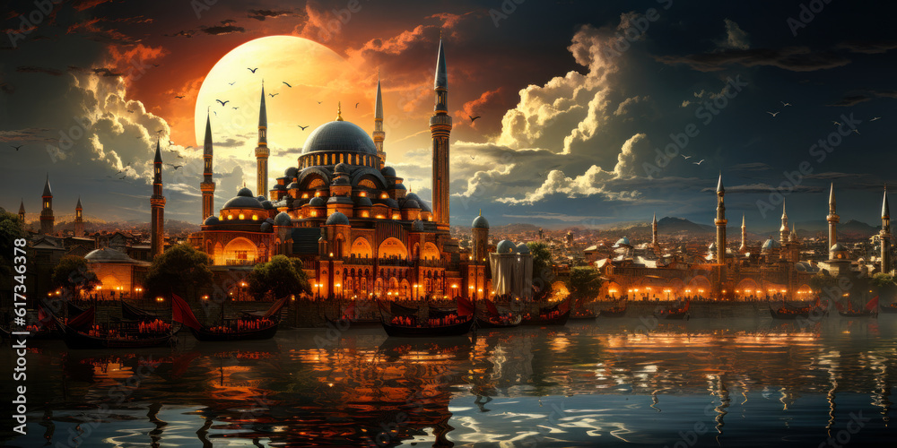 Ottoman Empire abstract illustration, Celebration of 100th anniversary ...