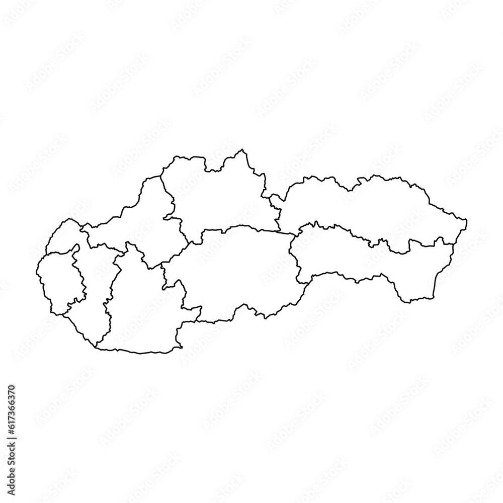 Slovakia map background with states. Slovakia map isolated on white ...