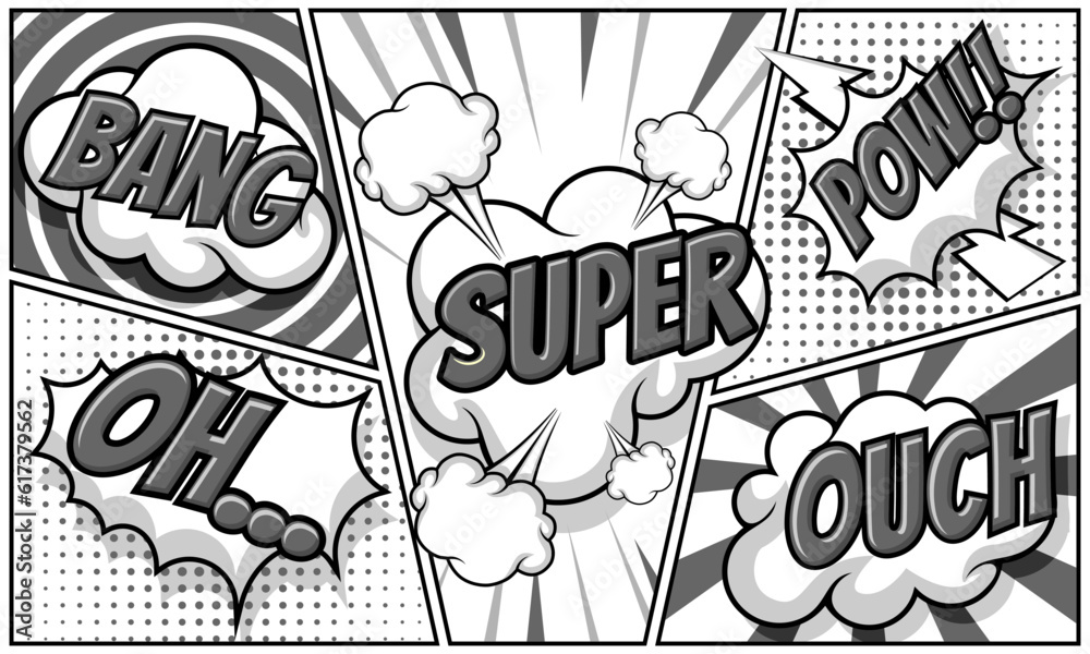 Classic comic cartoon page background Stock Vector | Adobe Stock