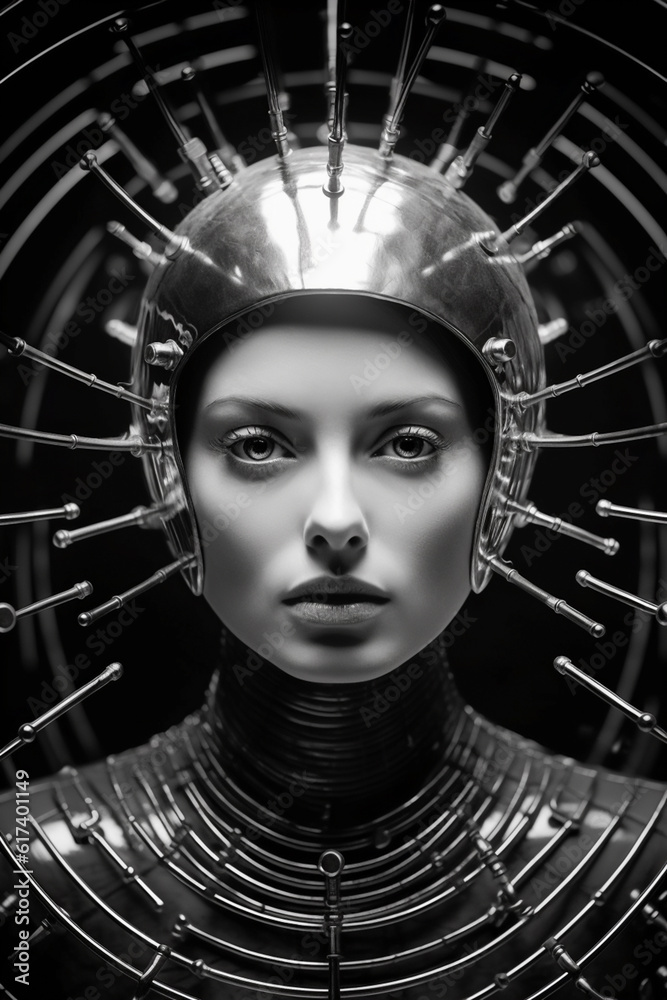 Photo Stock 1950's Atomic age image of model wearing sci-fi style space ...