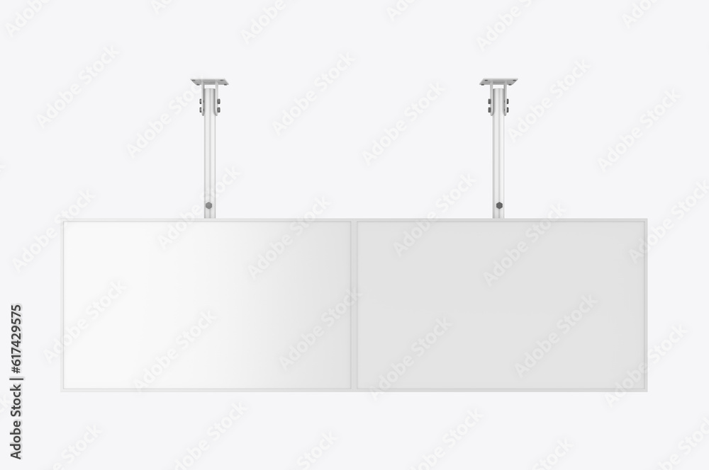 Outdoor digital ceiling mounted display screen blank template, 3d ...