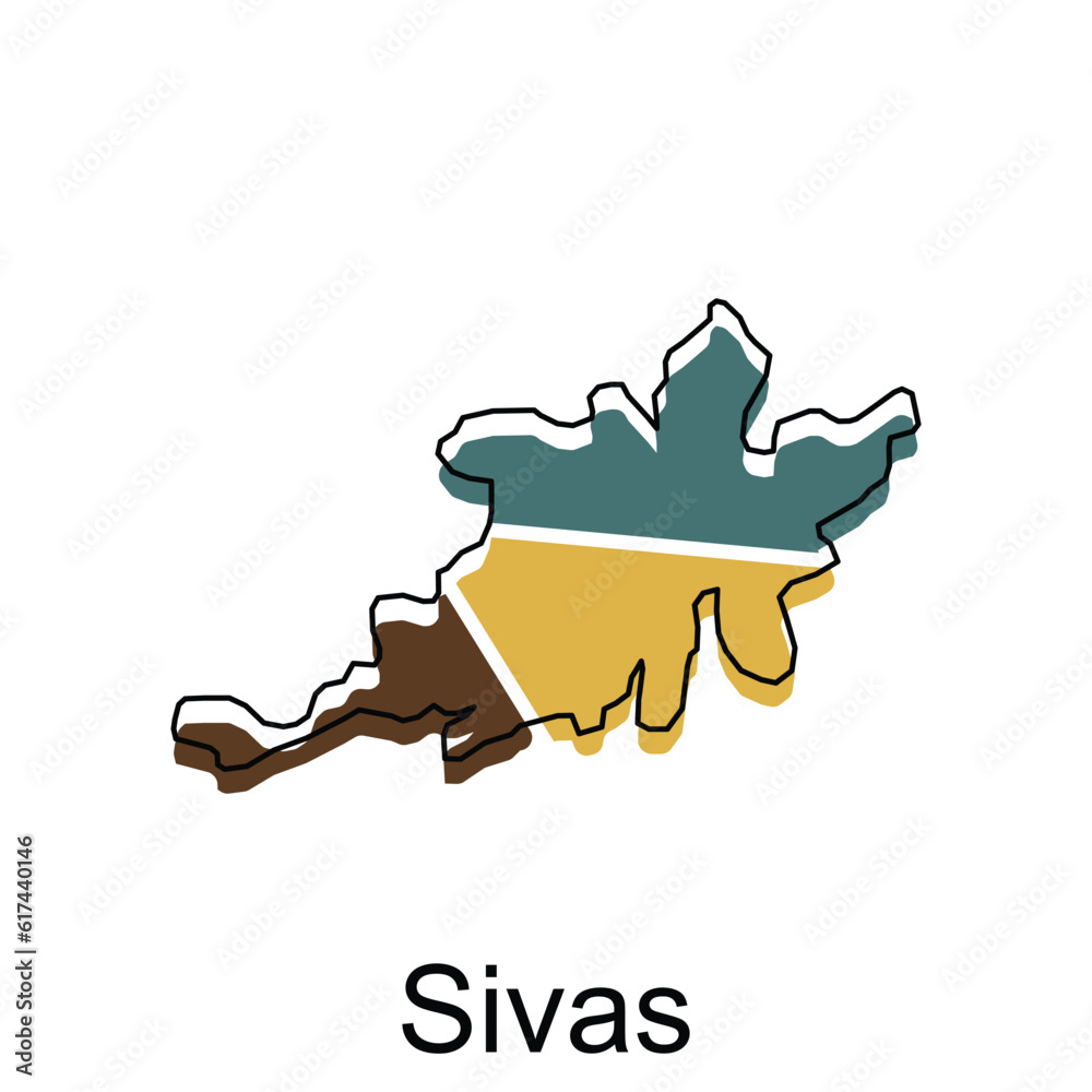 Map of Sivas Province of Turkey Illustration design, Turkey World Map ...