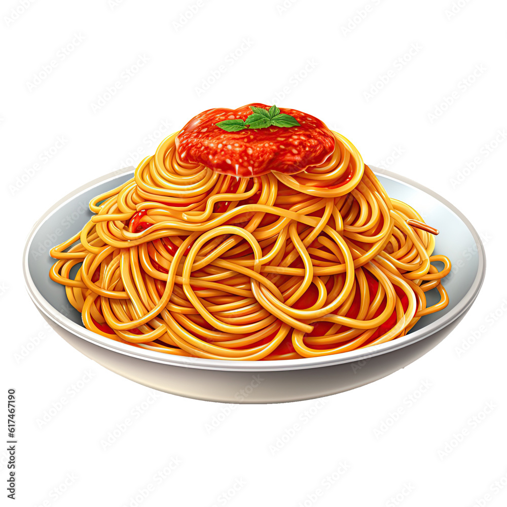 Delicious Italian Food Clipart. Cartoon Spaghetti Illustration ...