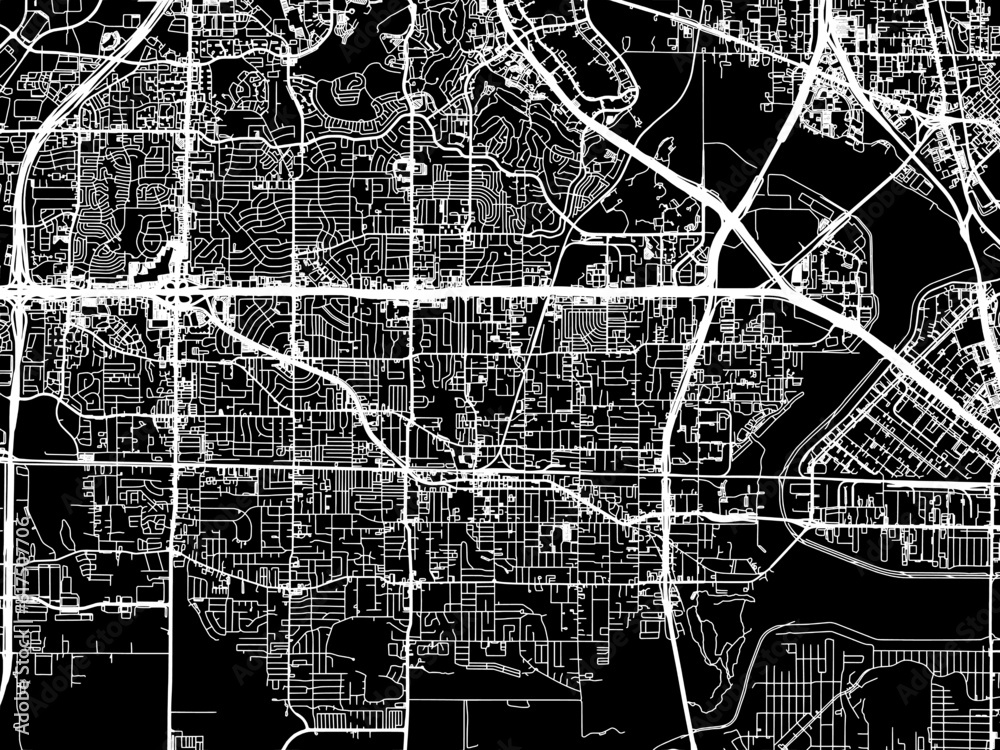 Vector road map of the city of Irving Texas in the United States of ...