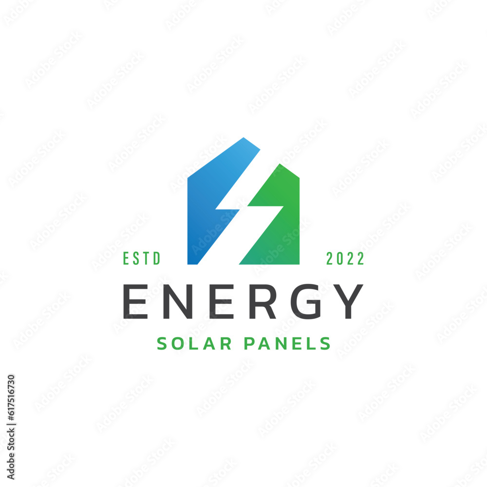 Vector electric smart home energy logo design template illustration ...