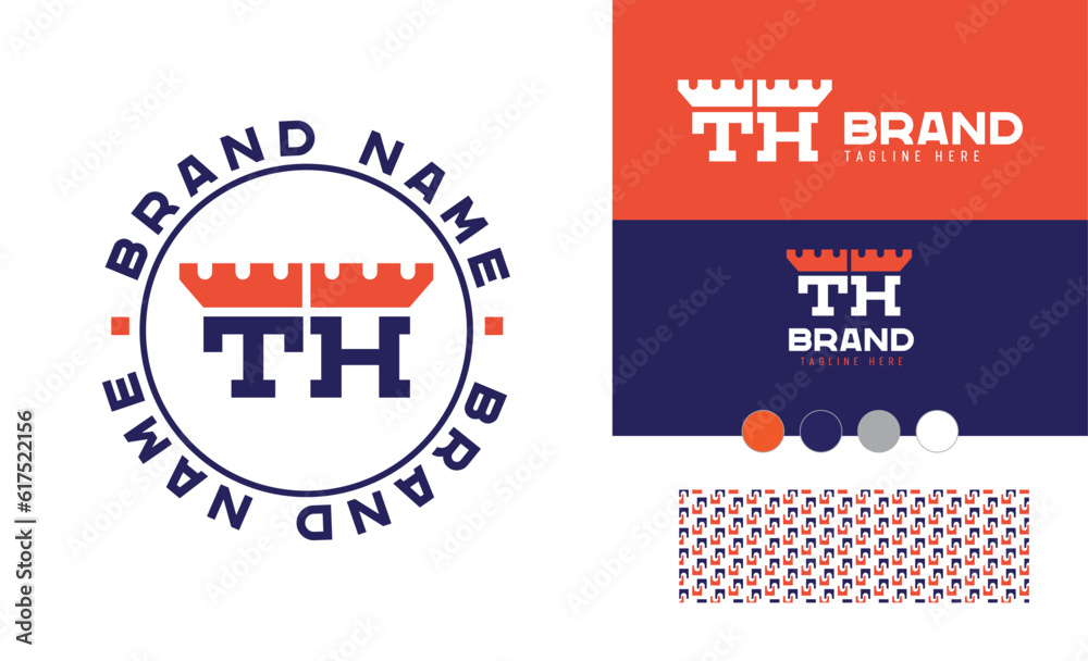 Bold and Heavy letter logo using alphabets T and H useful for ...