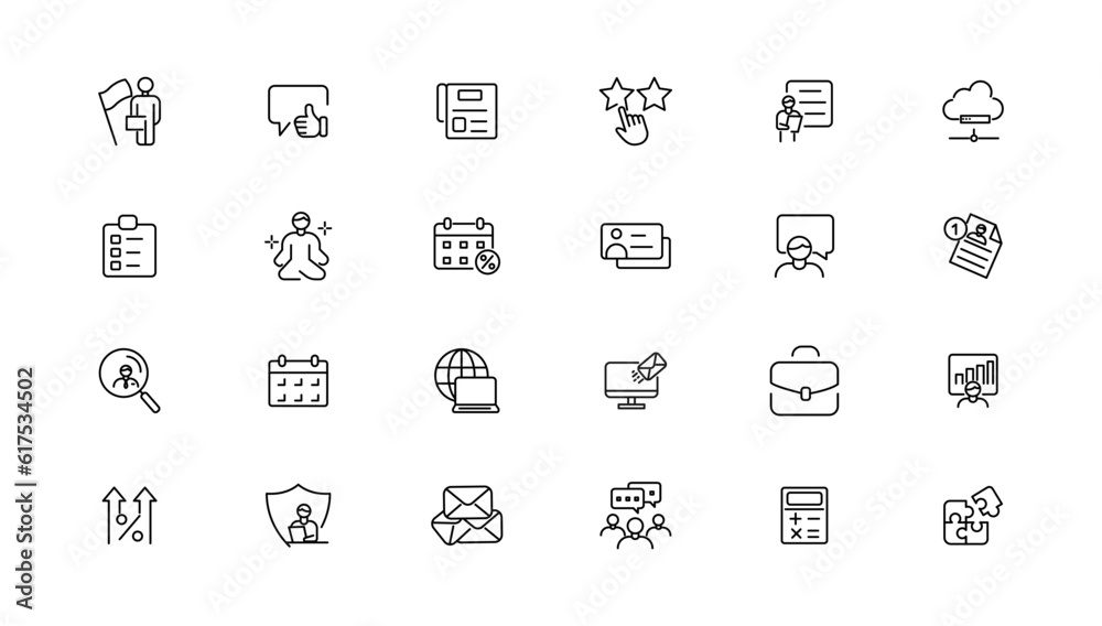 Assessment and analytics linear icons collection.Set of thin line web icon set, simple outline ...