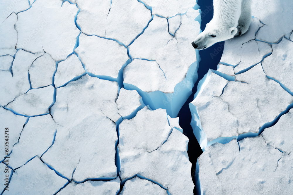 Ilustración de Stock Greenland ice sheet and polar bear. Climate Change ...