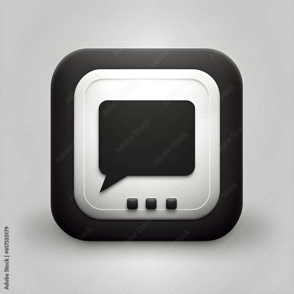 SMS Message icon within square shape with rounded edges creative black ...