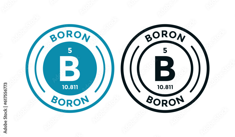 Boron logo badge template. this is chemical element of periodic table ...