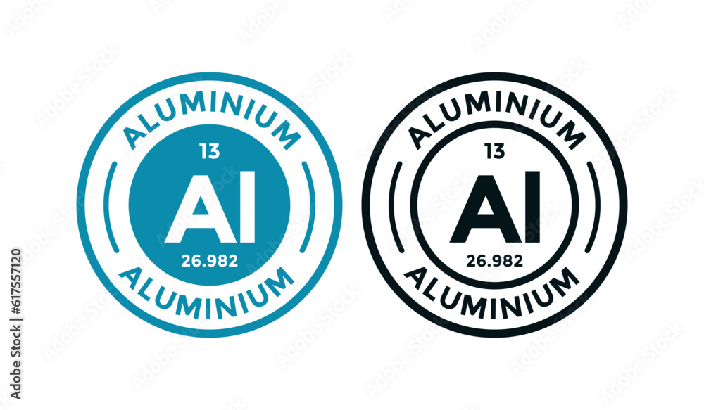 Stock-Vektorgrafik „Aluminium logo badge template. this is chemical ...