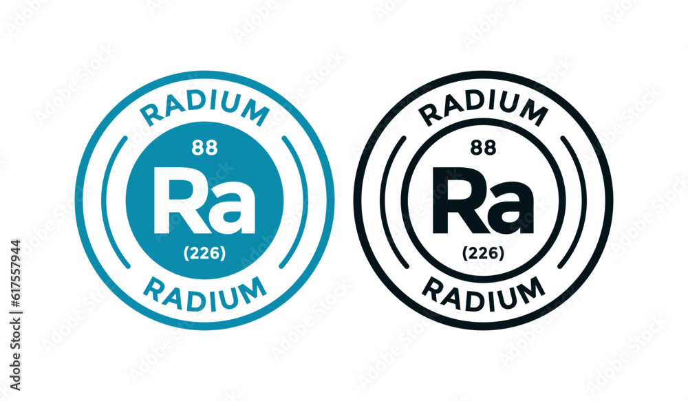Radium logo badge template. this is chemical element of periodic table ...