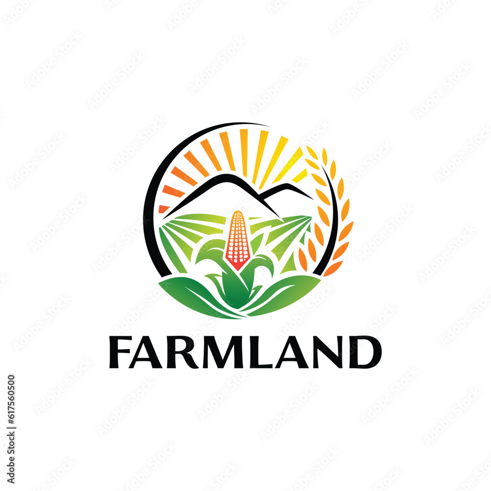 Farm logo fresh style circle emblem Stock Vector | Adobe Stock