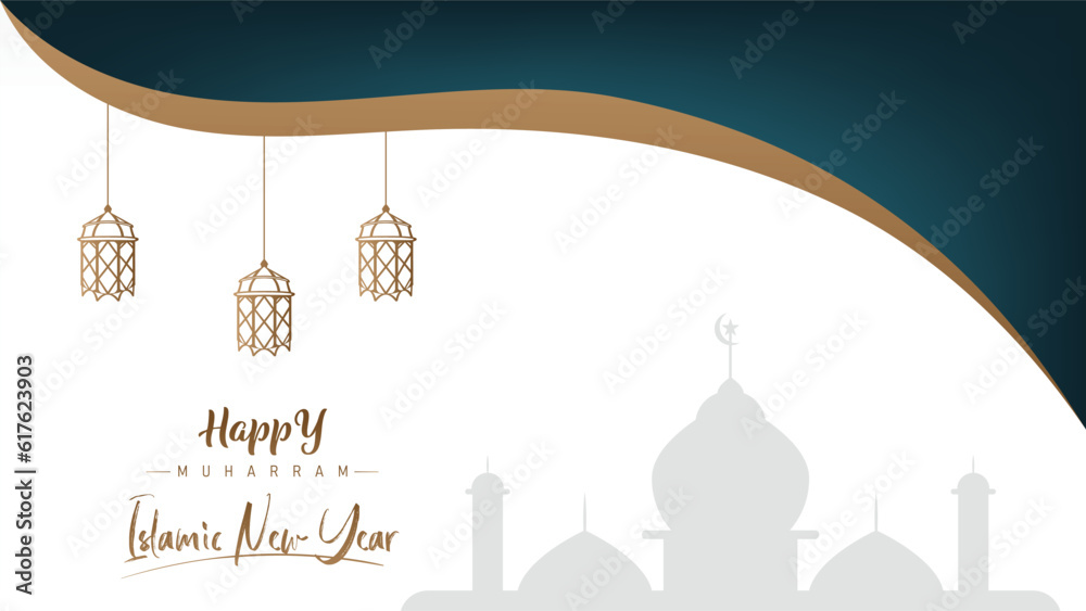 elegant minimalist islamic wallpaper poster banner template design for ...