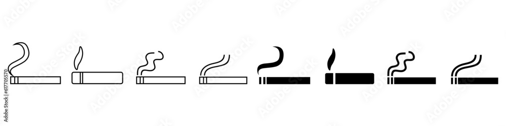 Cigarette icon vector set. Cigar illustration sign collection. smoke ...