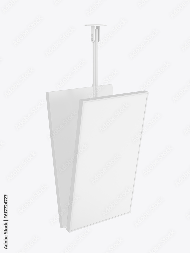 Outdoor digital ceiling mounted display screen blank template, 3d ...