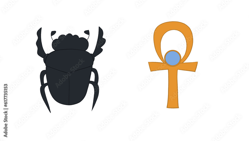 Scarab Beetle and sun icon. filled flat sign for mobile concept and web ...