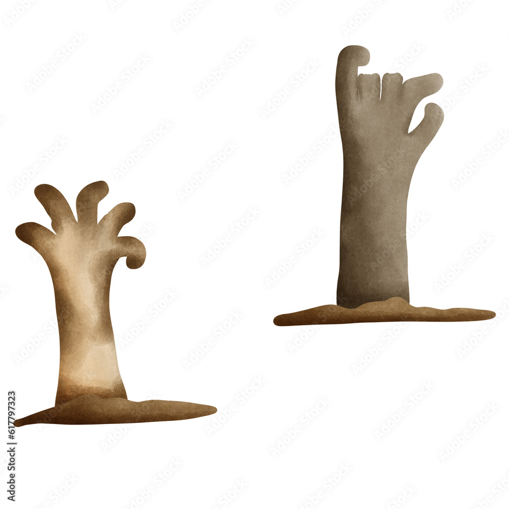 hand and tree cemetery, grave, horror, halloween, cartoon, creepy ...