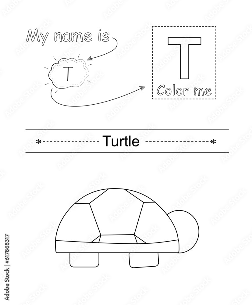 Color the letter and picture. Educational children game. Coloring ...