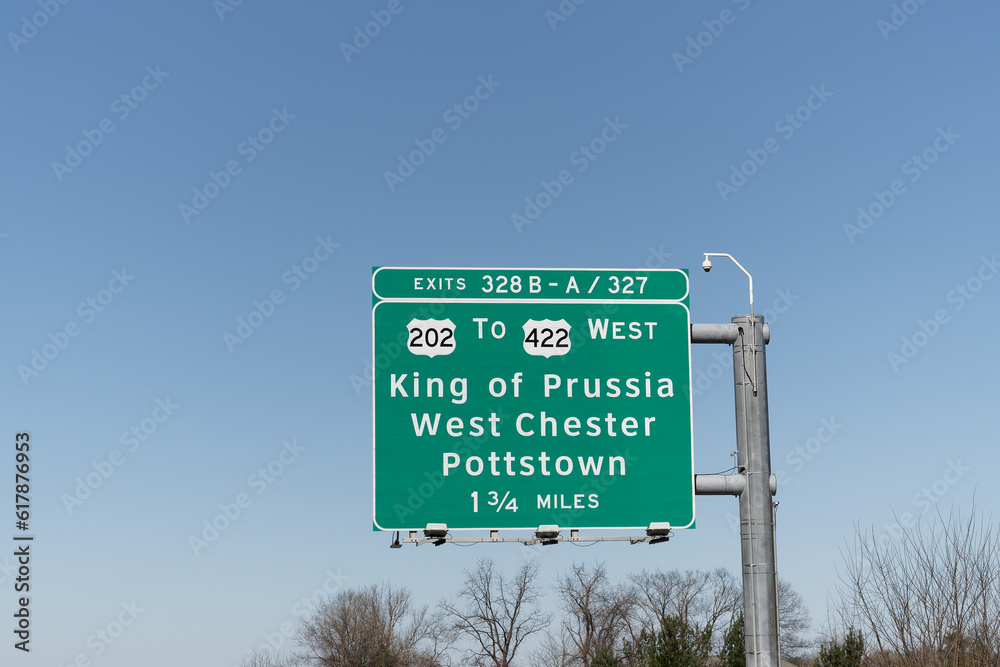 sign on I76, Schuylkill Expressway, for Exits 328 B, A and 327 for US ...