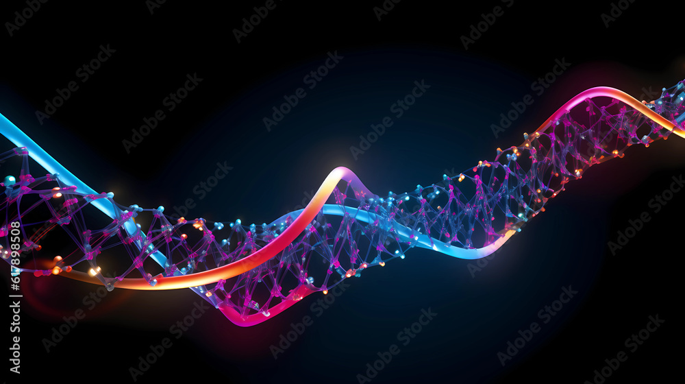 Plexus Neon Black DNA DNS Biological Background Digital Desktop ...