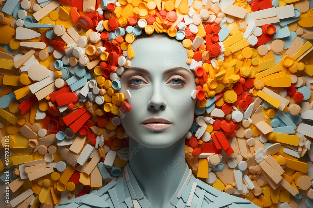 Woman's Portrait Surrounded by Tablets: A Modern Depiction of ...