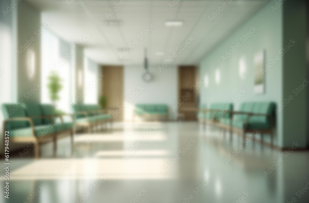Blurred hospital interior medical background AI generated Stock ...