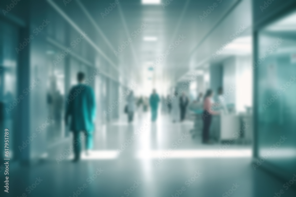 Blurred hospital interior medical background AI generated Stock ...