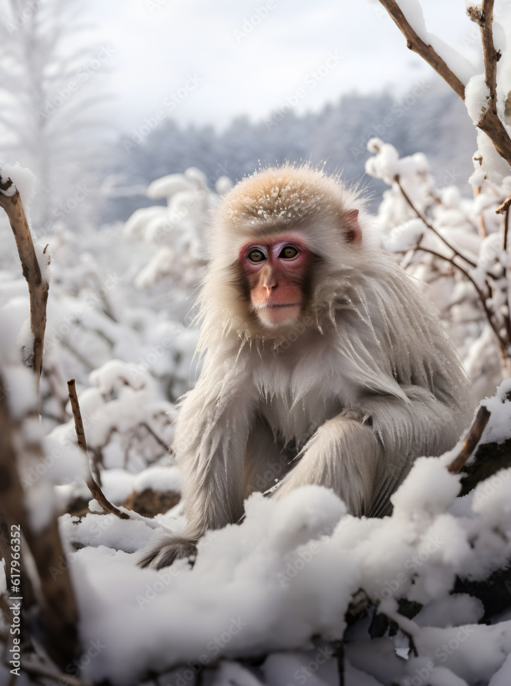 Snow monkeys known for their adaptations to cold environments, Native ...