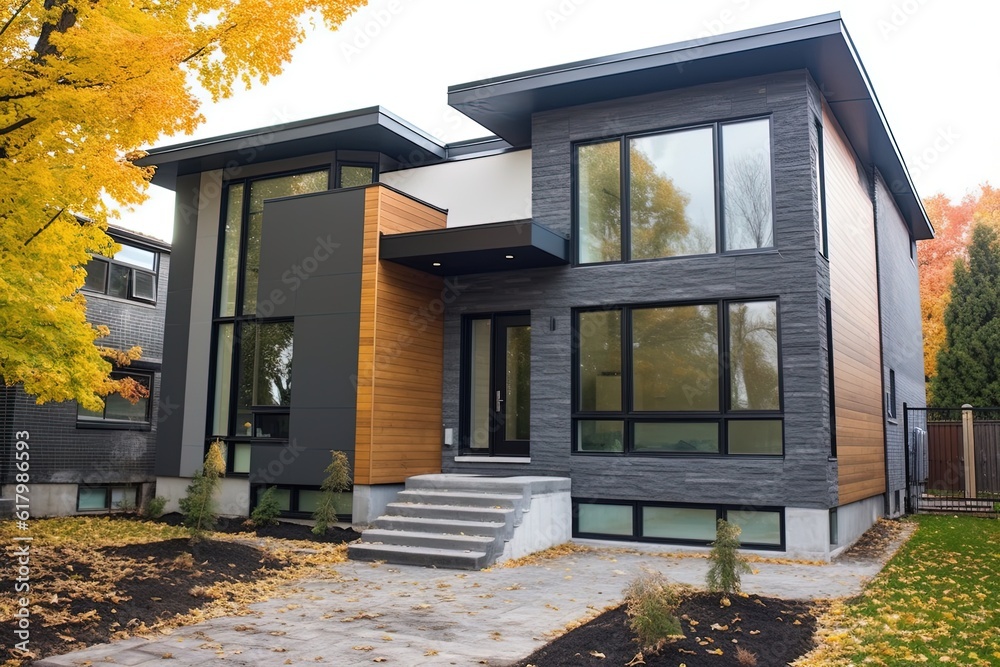 Contemporary Layout: Inspirational New Build House with Dark Gray ...