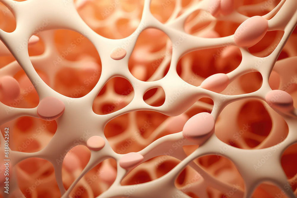 The surface of the skin under the microscope. Molecules and skin cells ...